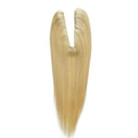 China Remy Human Hair U Part Topper 16 Inch Straight 60g Lace Weft Undervent Coating for sale