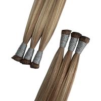China 100% Remy Human Hair Handtied Wefts Double Drawn 14-26 Inch 100g per Bundle for sale