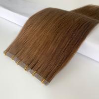 China 20 Inch Double Drawn Human Russian Hair Tape Extensions Customizable Lengths Colors for sale