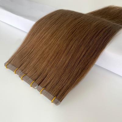 China 20 Inch Double Drawn Human Russian Hair Tape Extensions Customizable Lengths Colors for sale