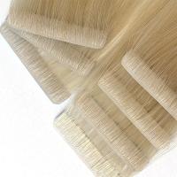 China Invisible Hand Tied Tape Human Hair Extension 4cm x 0.8cm Seamless Pre Bonded for sale
