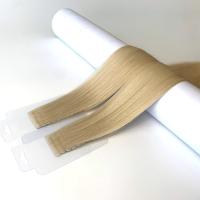 China Invisible Hand Tied Tape Human Hair Extension 4cm x 0.8cm Seamless Pre Bonded for sale