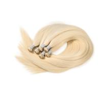 China 100% Remy Human Hair Hand Tied Seamless Weft Extensions 100g 14-26 Inch Straight for sale
