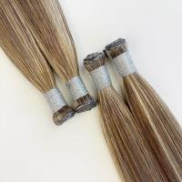 China 100% European Human Hair Invisible Tape in Hair Extensions Genius Weft 24 inch Customization for sale