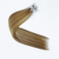 China 100g Double Drawn Straight Remy Human Hair Weft 14-26 Inch Flat PU Russian Hair Extensions for sale