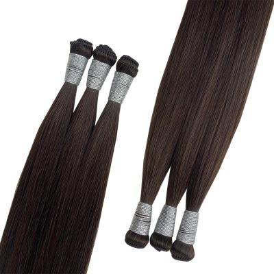 China 100% Russian Virgin Remy Human Hair Hand Tied Weft Extensions 14-26 Inch No Shedding for sale