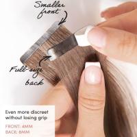 China Custom Brown Seamless Tape Hair Extensions Brazilian Remy Human Hair 12-30 Inch Tangle-Free for sale