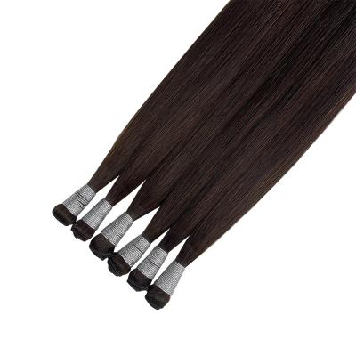 China 100% Remy Human Hair Hand Tied Weft Extensions Double Drawn 14-26 Inch 100g for sale