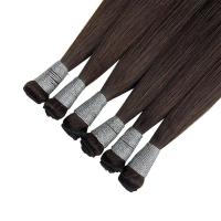 China 100% Remy Human Hair Hand Tied Weft Extensions Double Drawn 14-26 Inch 100g for sale