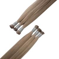 China 24 Inch Brazilian Remy Cuticle Aligned Straight Hair Handtied Weft Extensions 100g Thin Soft for sale
