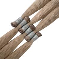 China 24 Inch Brazilian Remy Cuticle Aligned Straight Hair Handtied Weft Extensions 100g Thin Soft for sale
