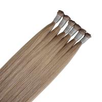 China European 100 Remy Human Hair Handtied Weft Extensions 100g 14-26 Inch Invisible Double Aligned for sale