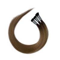 China 100g Remy Human Hair Handtied Weft Double Drawn Cuticle Intact 14-26 Inch Straight Extensions for sale