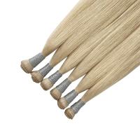 China 12A Double Drawn Russian Human Hair Hand Tied Weft Extension 100g Thick End for sale