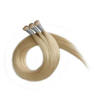 China 12A Double Drawn Russian Human Hair Hand Tied Weft Extension 100g Thick End for sale