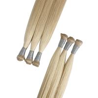China 12A Double Drawn Russian Human Hair Hand Tied Weft Extension 100g Thick End for sale