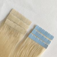 China Full Cuticle Aligned Mini Tape Hair Extensions Double Drawn 613 Blonde 20inch Straight 100 Remy Human Hair for sale