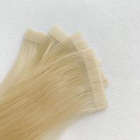 China Full Cuticle Aligned Mini Tape Hair Extensions Double Drawn 613 Blonde 20inch Straight 100 Remy Human Hair for sale