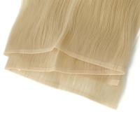 China Double Drawn Blonde Color Skin PU Flat Weft Human Hair Extension 100g Straight Style for sale