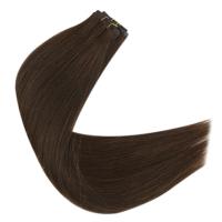China Remy Human Hair PU Skin Weft Mini Flat Weft Double Drawn Cuticle Aligned 14-26 Inch 100g for sale