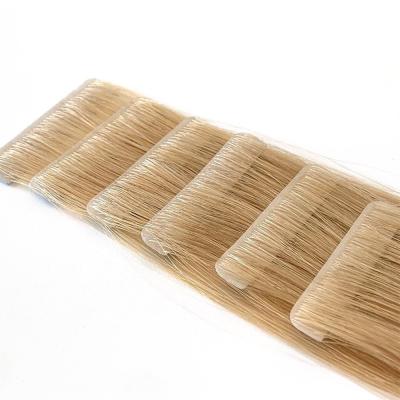 China Cuticle Aligned Double Drawn Invisible Tape Hair Extensions for Full Payment for sale