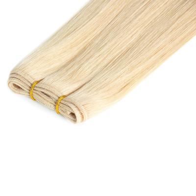 China Remy Human Hair Machine Weft Extensions Straight Blonde 100g 14-26 Inch Durable Double Weft for sale