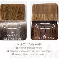 China Invisible Tape Hair Extensions 100% Remy Human Hair Seamless PU Skin Weft 4cm x 0.8cm 12-26 inch for sale