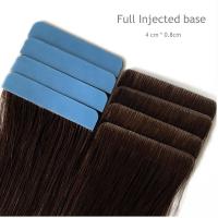 China 100% Remy Human Hair Invisible Tape Hair Extensions Double Drawn 4cm x 0.8cm 12-26 Inch for sale
