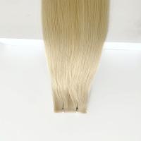China 12A Straight Flat Weft Remy Hair Extensions Seamless Cuticle Aligned PU Skin Weft 14-26 Inch for sale