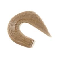 China Double Drawn Flat Track Russian Remy Human Hair Skin PU Weft Extensions 100g 14-26 Inch for sale