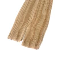 China Double Drawn Flat Track Russian Remy Human Hair Skin PU Weft Extensions 100g 14-26 Inch for sale