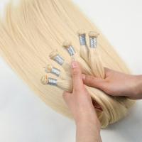 China 100g 100% Remy Human Hair Genius Weft Extensions 12A Grade 14-26 Inch Straight for sale
