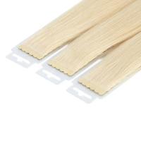 China Full Cuticle Aligned Mini Tape Hair Extensions Double Drawn 613 Blonde 1x1 Size Small Tape 18 Inch for sale