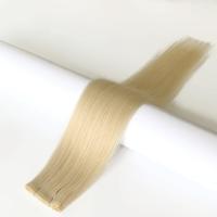 China 100% Remy Human Hair Flat Weft Extensions 14-26 Inch Double Drawn Natural Straight for sale