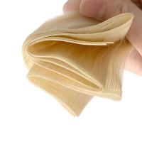 China 100g 100 Remy Human Hair Flat Weft Extensions 14-26 Inch Straight Hand Tied Invisible Weave for sale