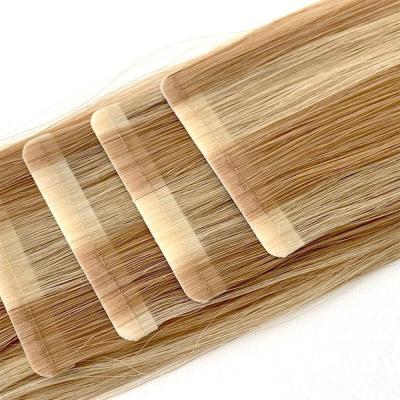China Custom Slim Tape Double Drawn European Remy Hair Extensions 12-26 Inch 40-60g for sale