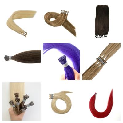 China 12-28 Inch Italian Keratin I Tip Remy Human Hair Extensions Double Drawn 0.7g Strand for sale