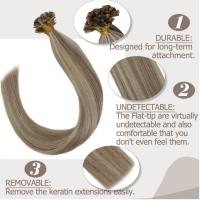 China Italian Keratin Remy Double Drawn Flat Tip Hair Extensions Straight 12-26 Inch 0.7-1g Strand for sale
