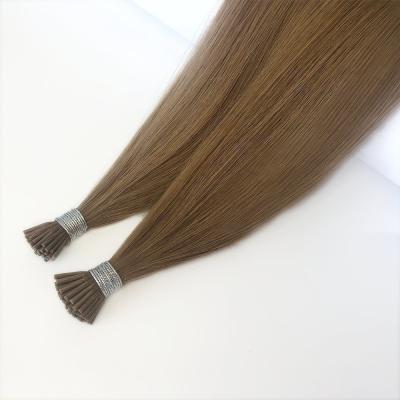 China Russian Pre Bonded I Tip Hair Extensions 100 Remy Human Hair 12 to 28 Inch 0.7g Strand for sale