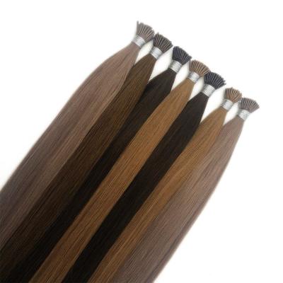 China Italian Keratin Glue Bond I Tip Hair Extensions 100% Remy Human Hair 12-28 Inch 0.7g Strand for sale