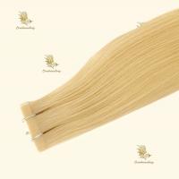 China 100% Remy Human Hair Tape in Hair Extensions 18 Inches Blonde Color Dyeable for sale
