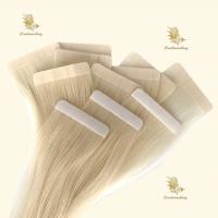 China 100% Remy Human Hair Tape in Hair Extensions 18 Inches Blonde Color Dyeable for sale