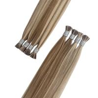 China 18 Inch Remy Cuticle Aligned Human Hair I Tip Extensions 0.7g Strand Pre Bonded Nano Tip for sale