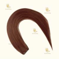 China 20 Inch Invisible Hand Tied Tape Hair Extensions 100 Percent Remy Human Hair Seamless Blend for sale