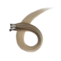 China Keratin I Tip Hair Extensions 100 Remy Human Hair 20 Inch Pre Bonded Dyeable Virgin Hair 0.7g Strand for sale