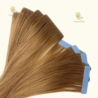 China Remy Human Hair Hand Tied Tape Extensions 4cm x 0.8cm 100% Natural Cuticle Peruvian for sale