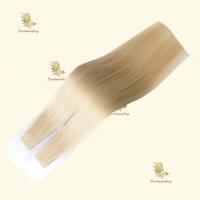 China 100% Remy Human Hair Invisible Tape Hair Extensions 4cm x 0.8cm 12-26 Inch for sale