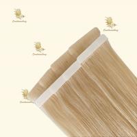 China 100% Remy Human Hair Invisible Tape Hair Extensions 7.5x70cm Double Drawn Straight Body Wave for sale