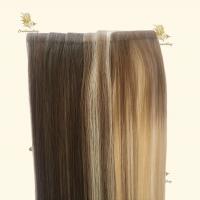 China 100% Remy Human Hair Invisible Tape Hair Extensions 7.5x70cm Double Drawn Straight Body Wave for sale