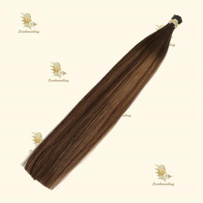 China Beautyworks Chocolate Color Double Drawn Remy Keratin I Tip Hair Extensions 12-28 inch 0.7g Strand for sale